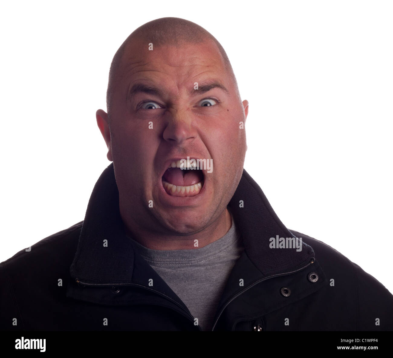 A man that could be VERY scared or VERY angry. He has lost it and is ...