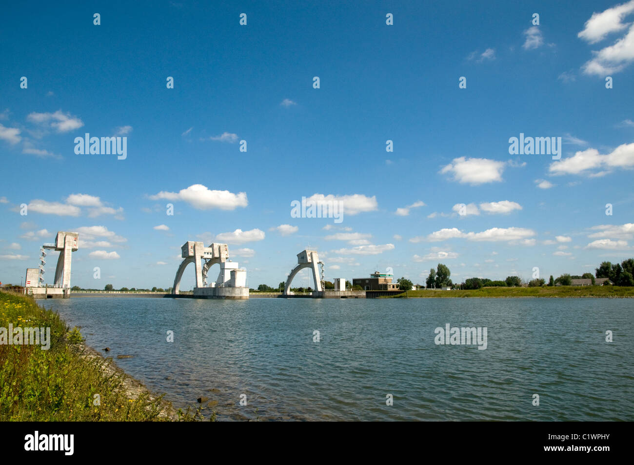 River the Lek with Delta works Stock Photo - Alamy