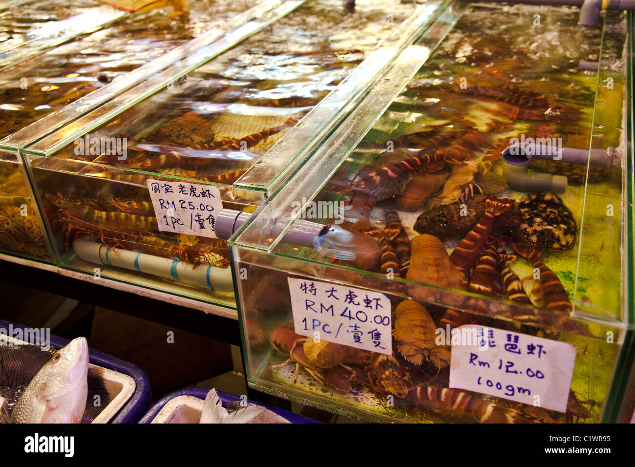 Seafood centre, Sabah, Kota Kinabalu, Malaysia Stock Photo - Alamy