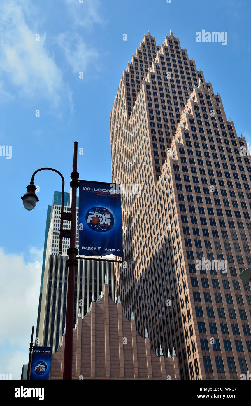 Final Four banners decorates downtown Houston. Texas, USA Stock Photo ...