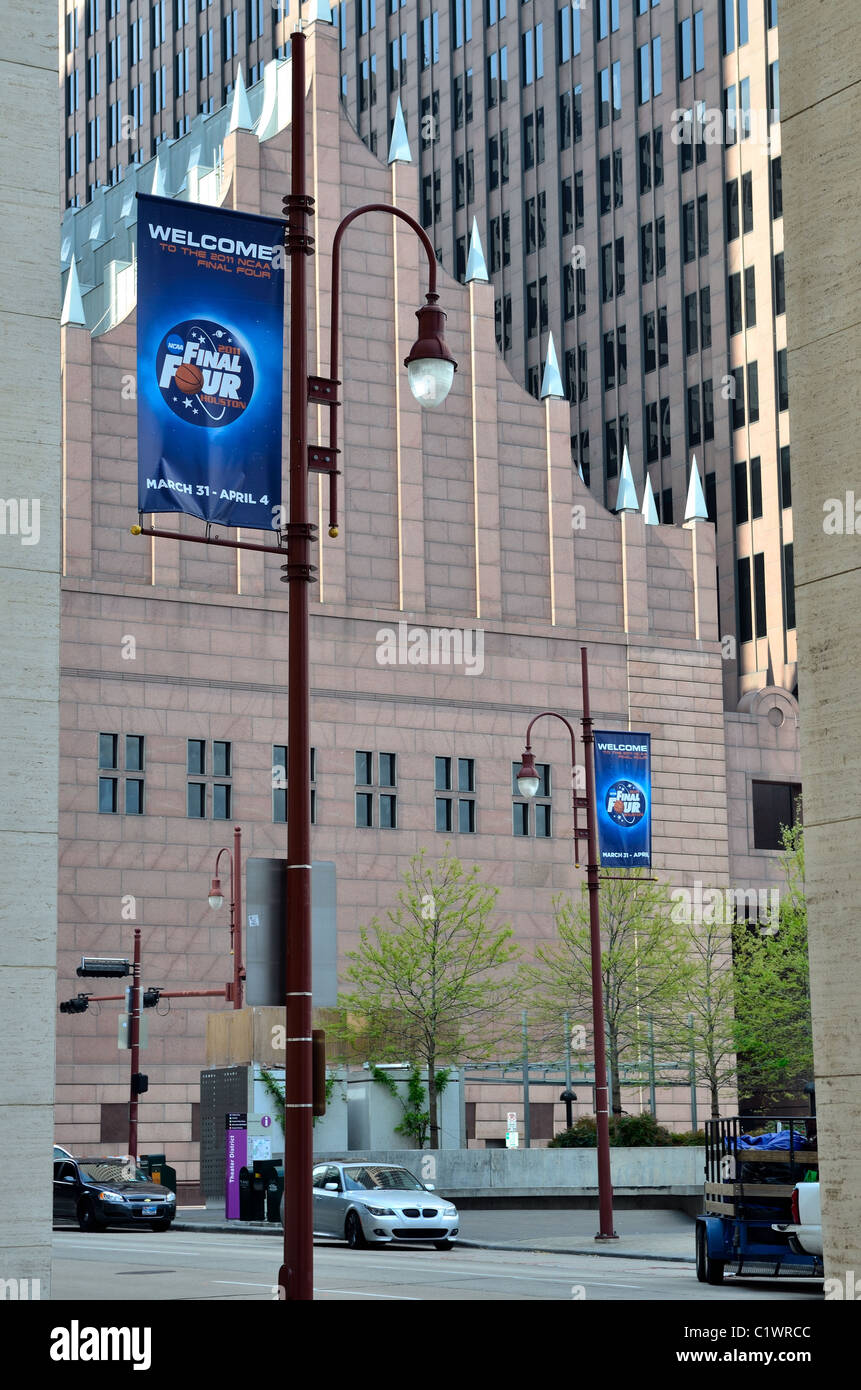 Final Four banners decorate downtown Houston. Texas, USA Stock Photo ...