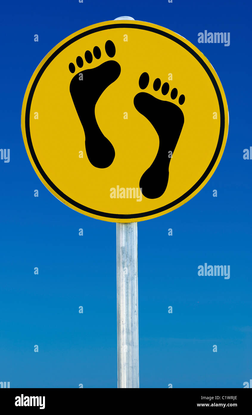 Blue arrow footprints hi-res stock photography and images - Alamy