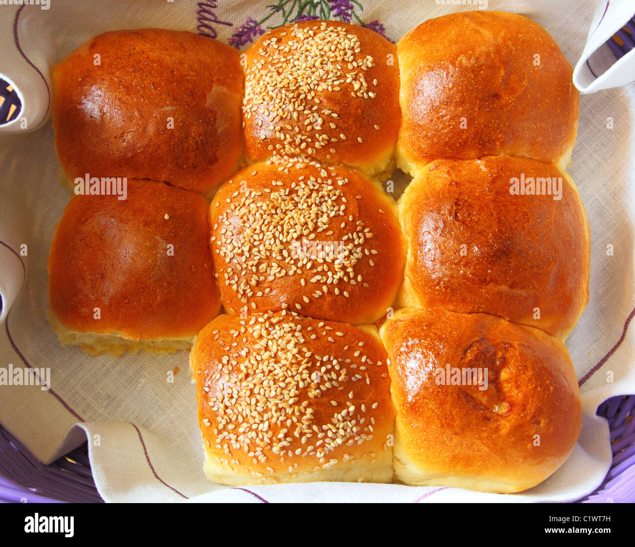 Basket freshly baked rolls hi-res stock photography and images - Alamy
