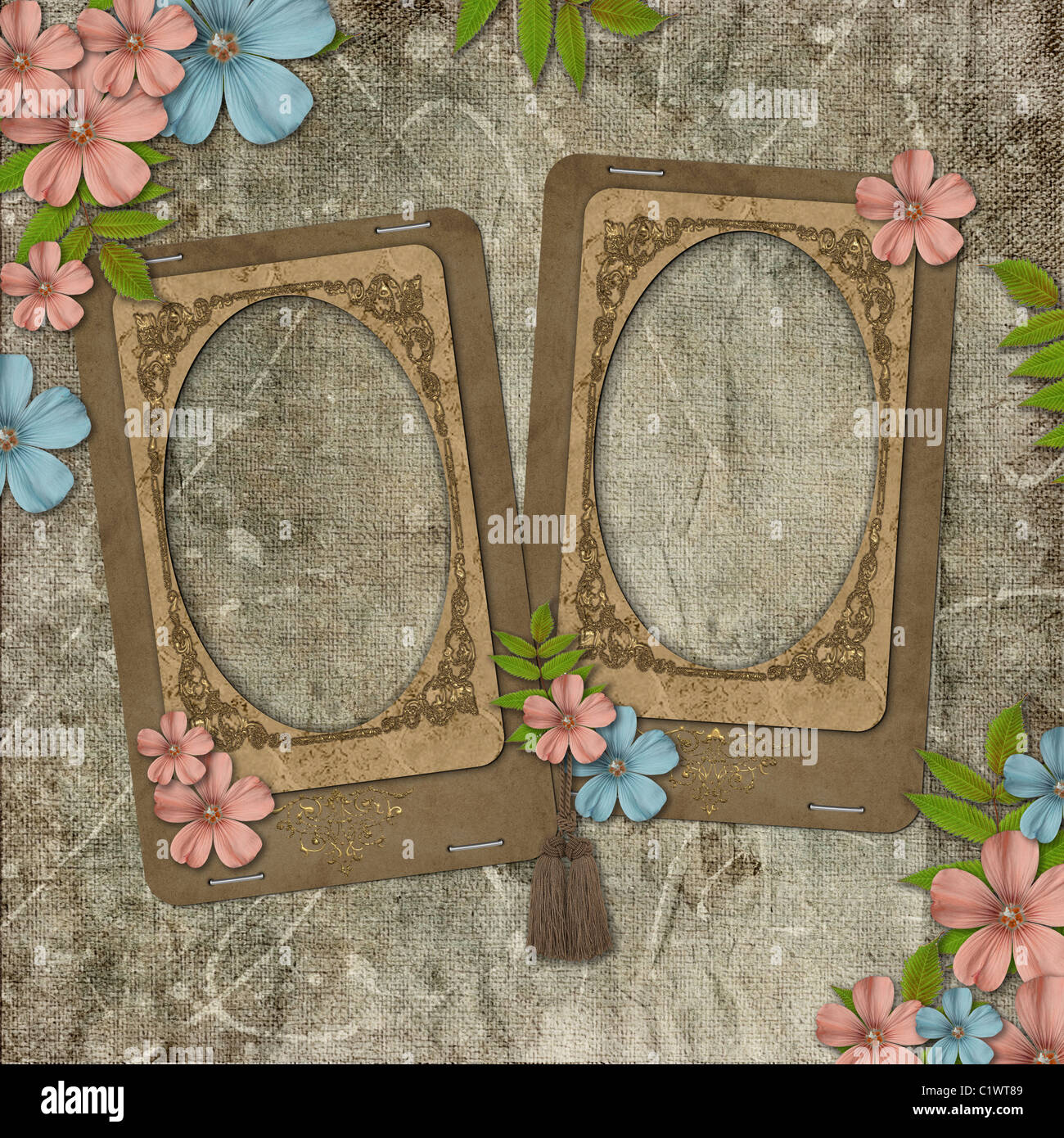 Two frames on vintage background Stock Photo - Alamy