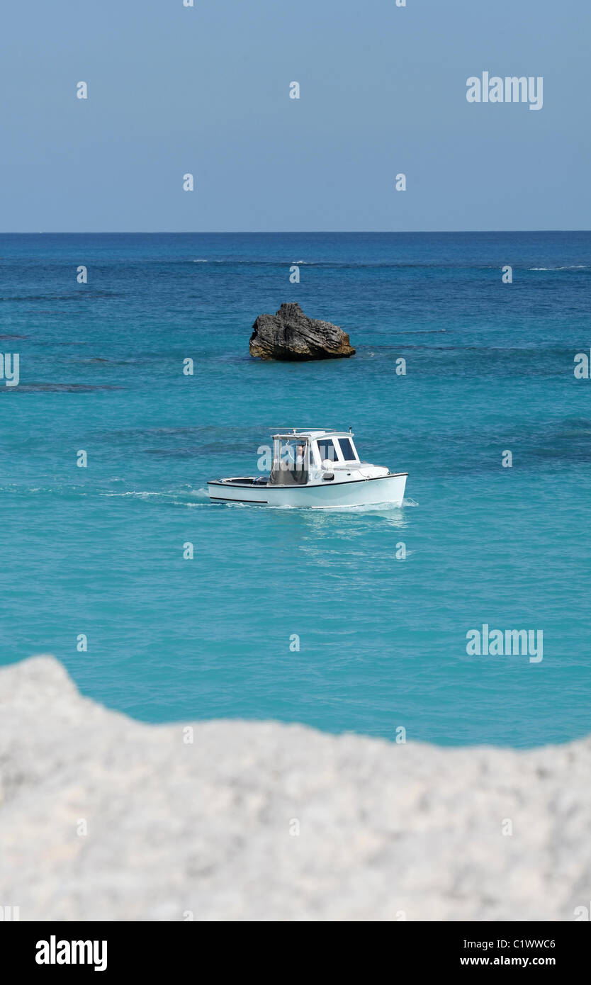Small boat off Warwick Long Bay in Bermuda. Picture by James Boardman ...