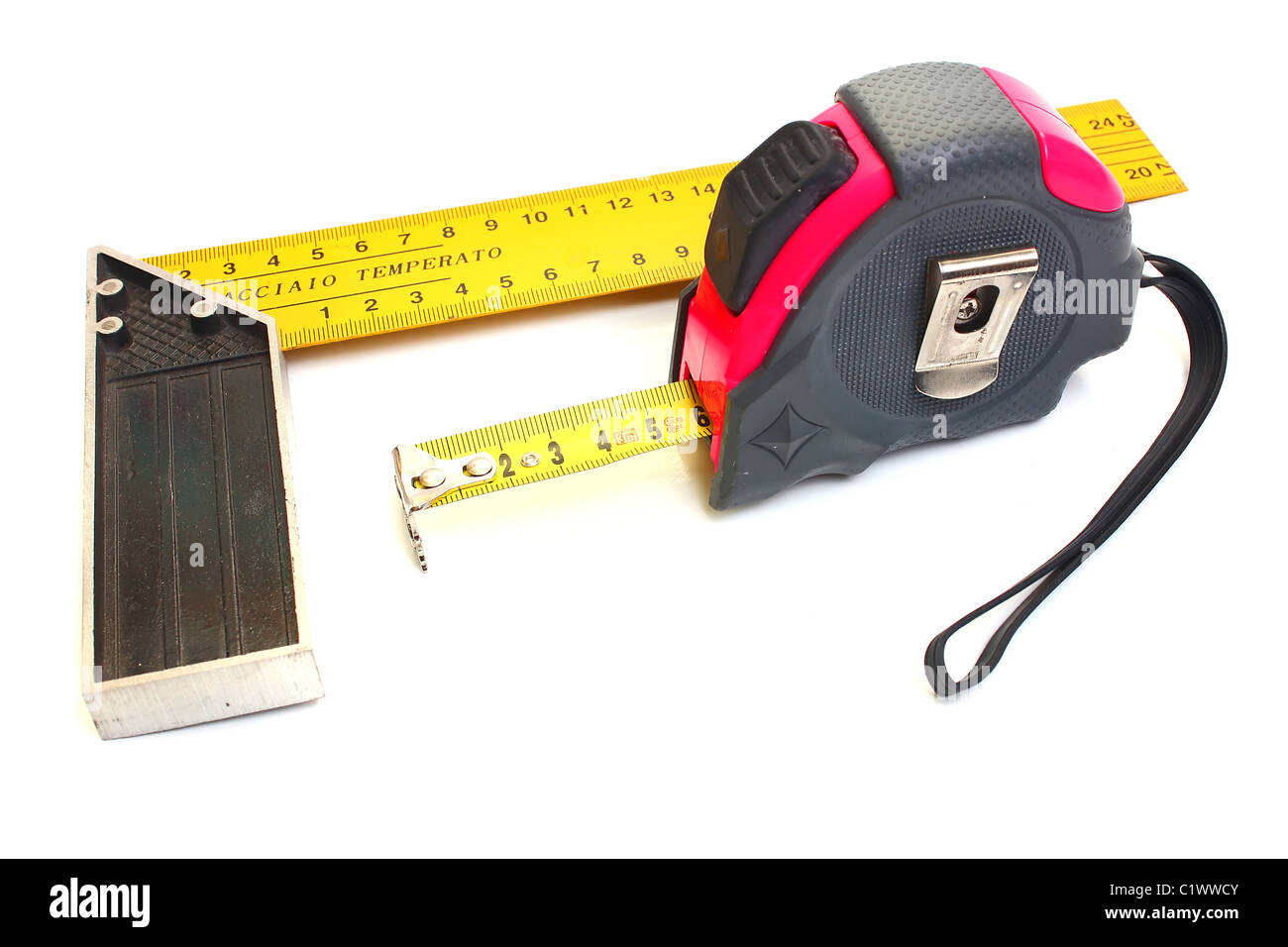 roulette for measuring of length isolated on white background Stock ...