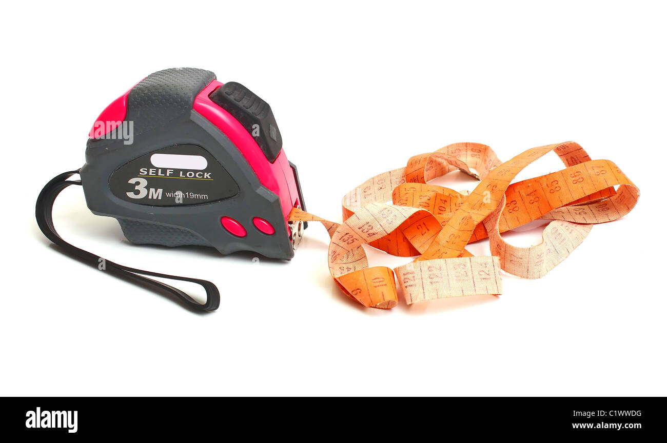 roulette for measuring of length isolated on white background Stock ...