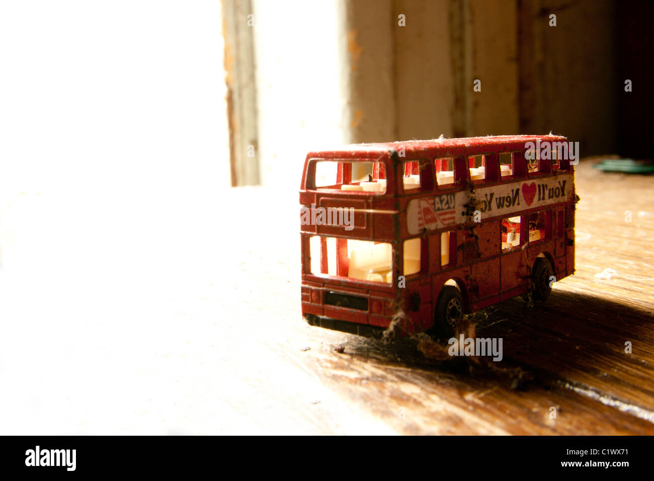 Abandoned old toy bus Stock Photo - Alamy