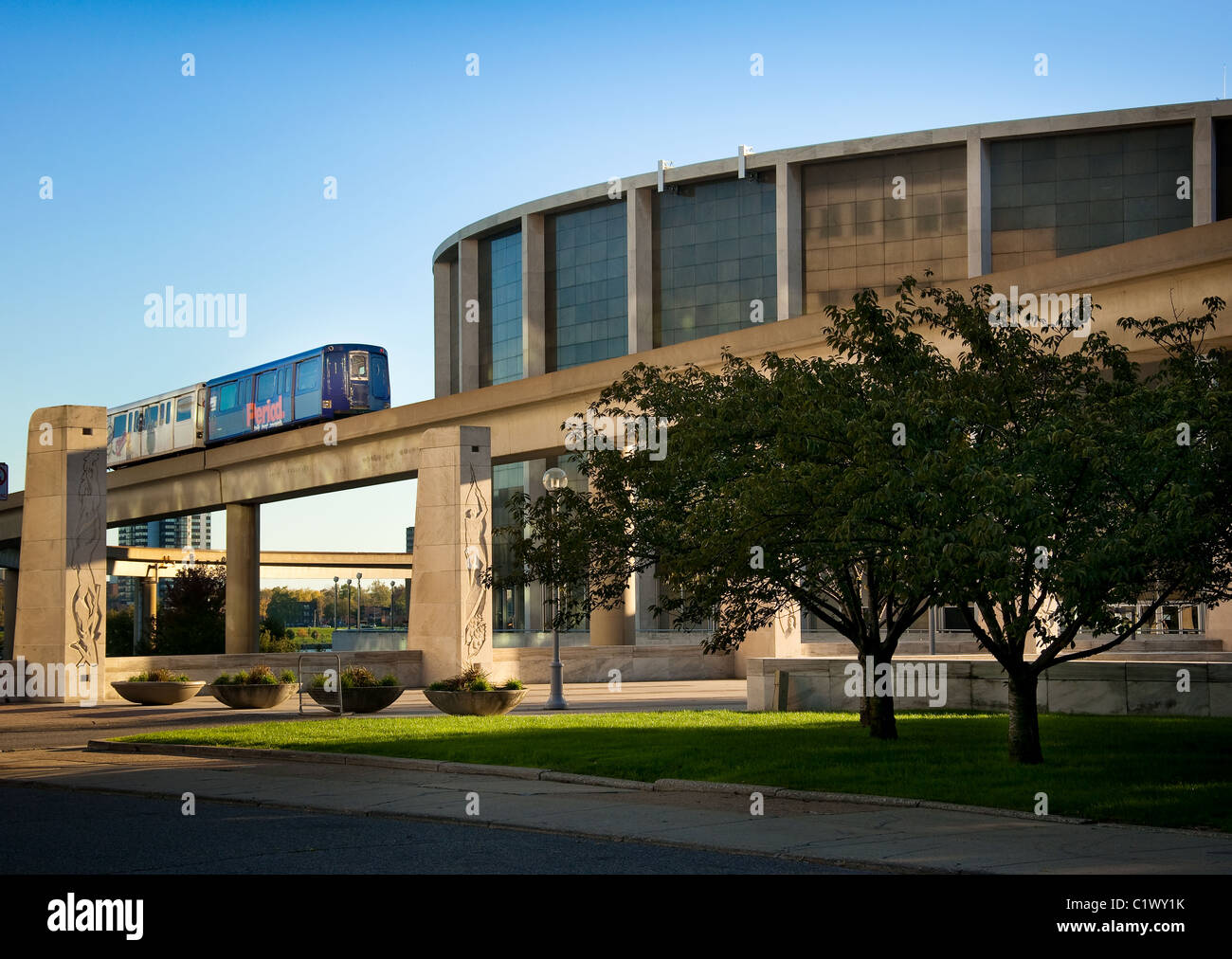 Detroit Transit Train at Civic Center Stock Photo - Alamy