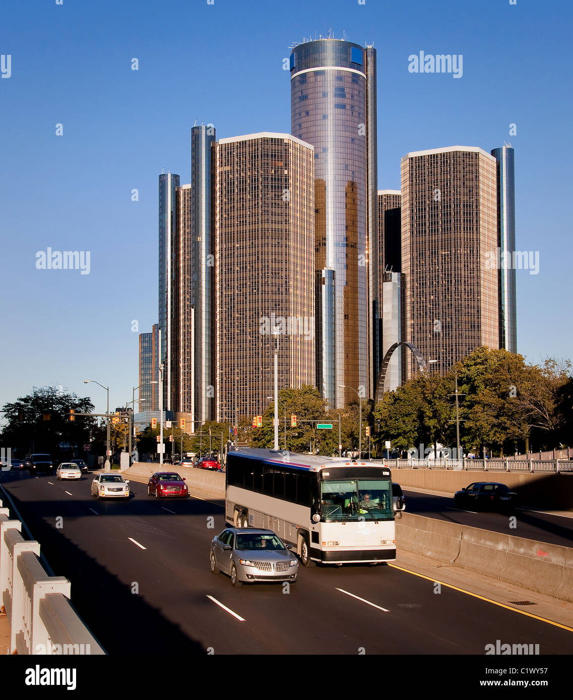 Downtown Detroit Traffic Stock Photo - Alamy