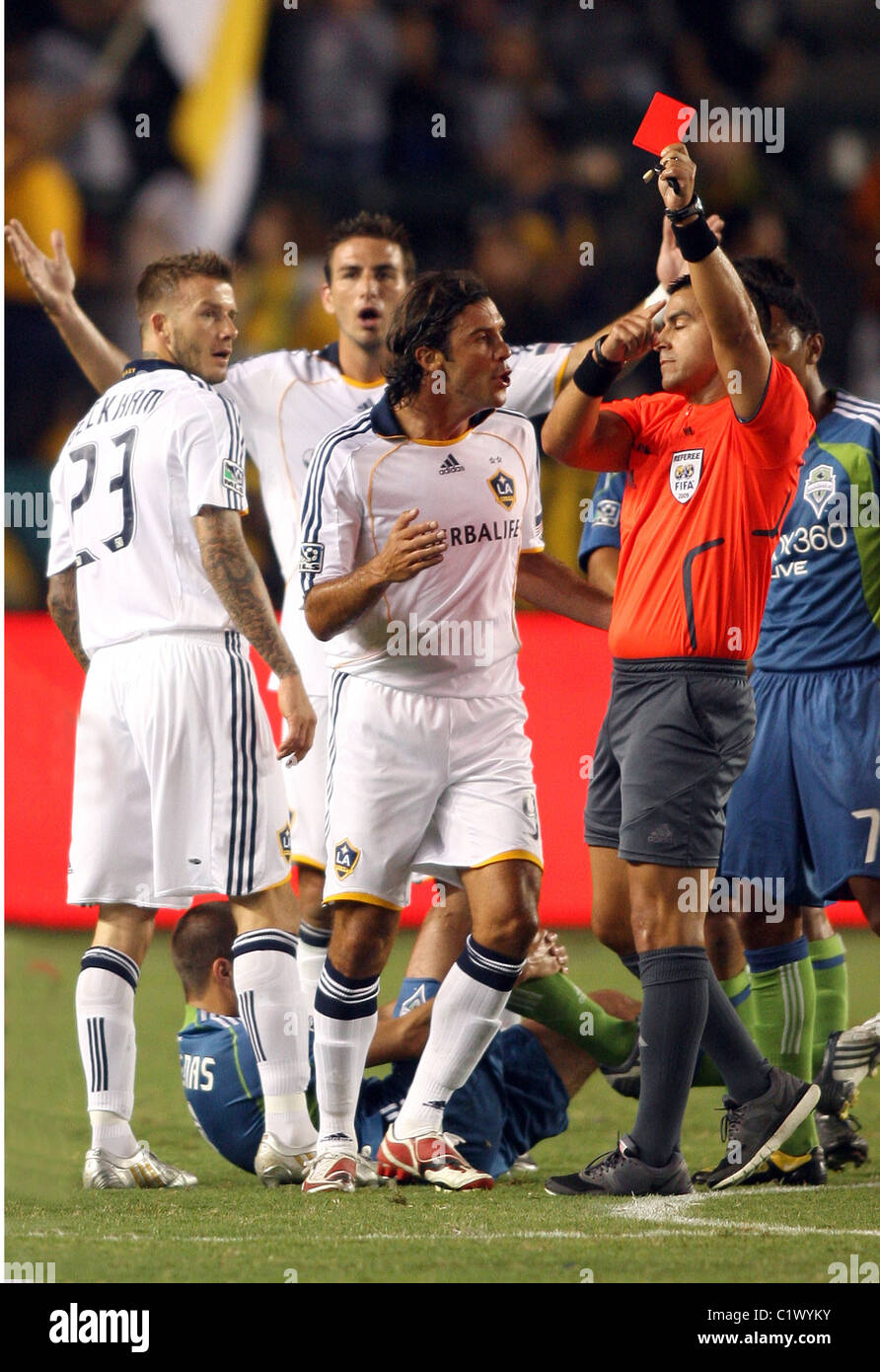 Beckham sent off hi-res stock photography and images - Alamy