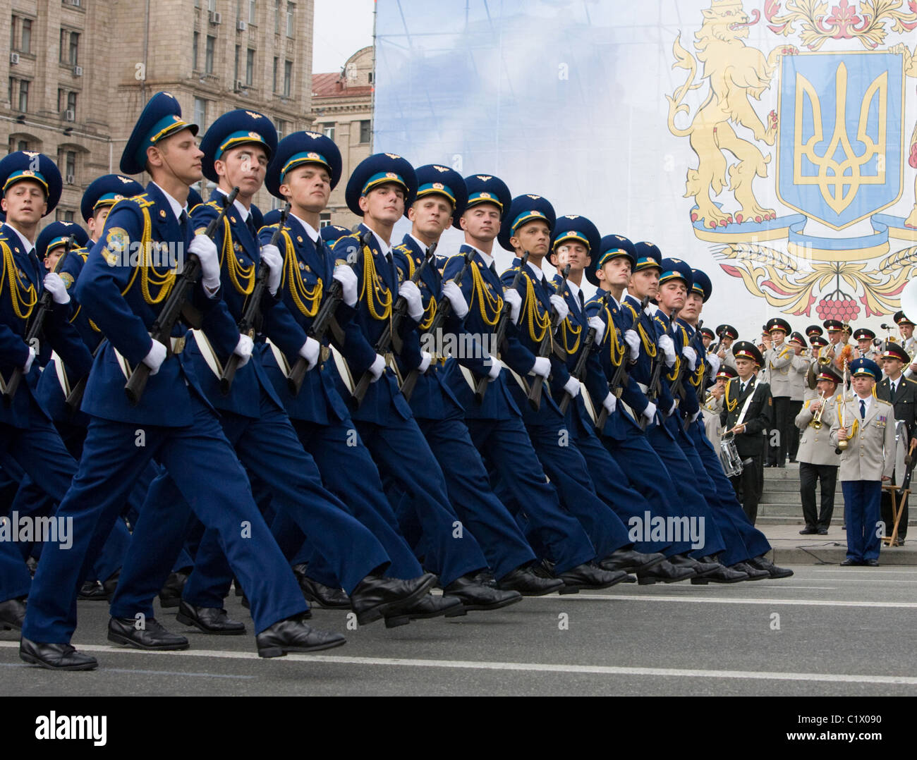Ukrainian Army Units at the military parade in Kyiv. During ...