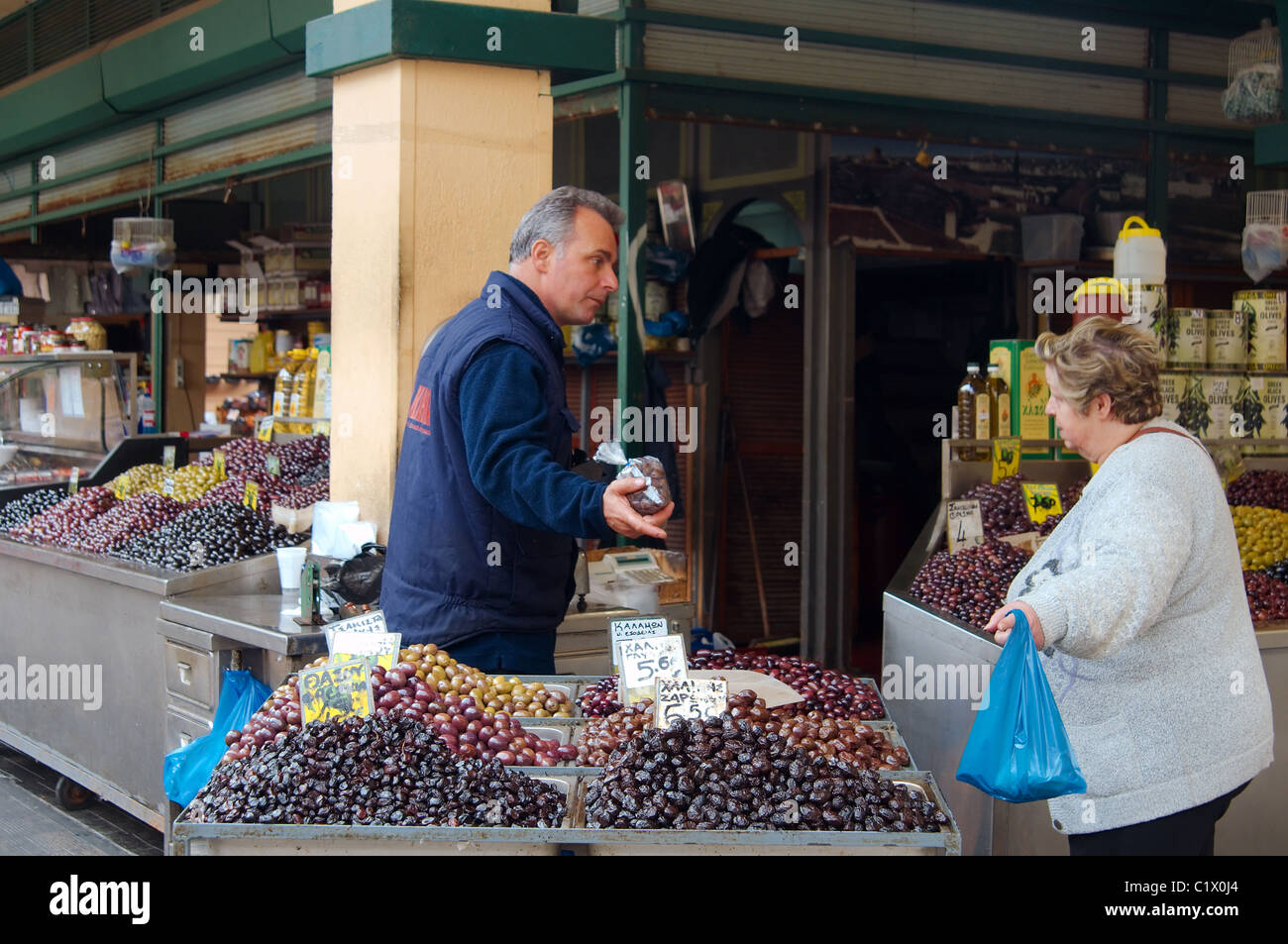 Lifestyle of Greek market Stock Photo - Alamy