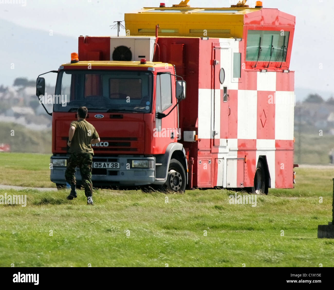 Truck at the RAF base Anglesey, Wales - 25.08.09 Stock Photo - Alamy