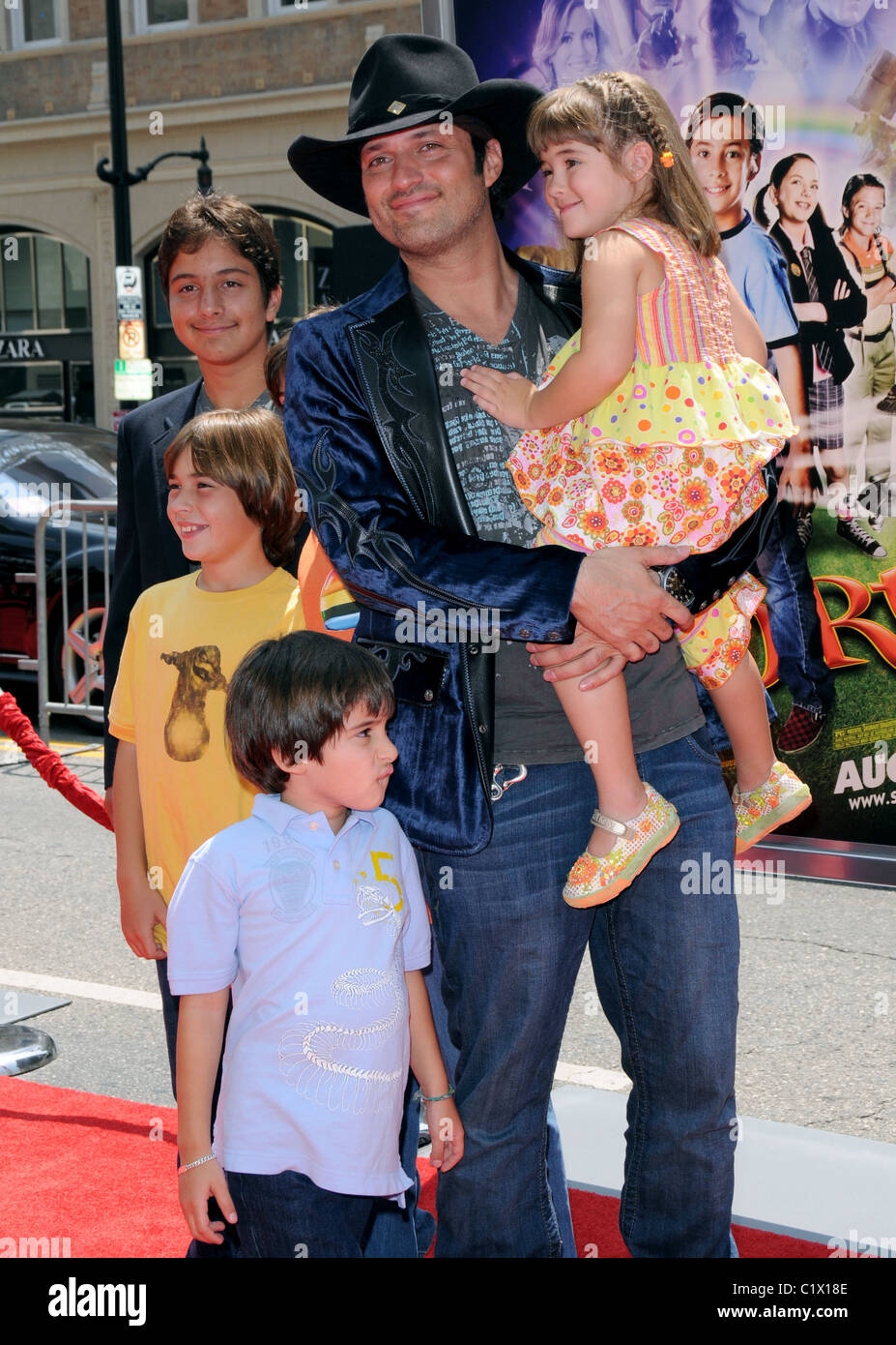 Robert Rodriguez with his family World Premiere Of Warner Bros' 'Shorts ...