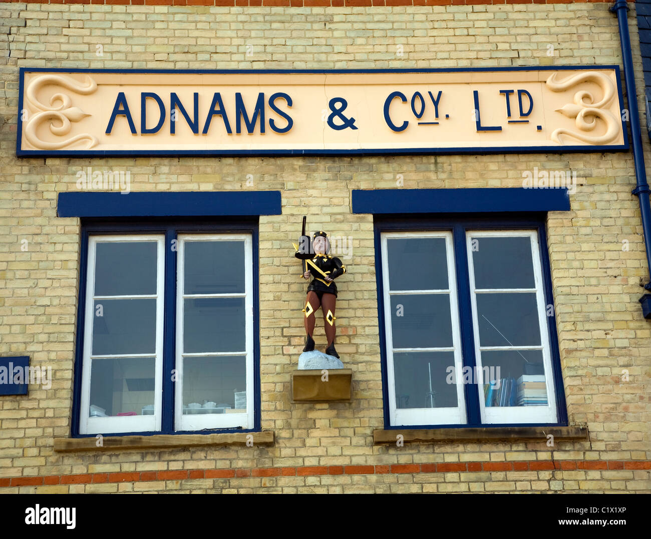 Adnams brewery sign Southwold Suffolk Stock Photo - Alamy