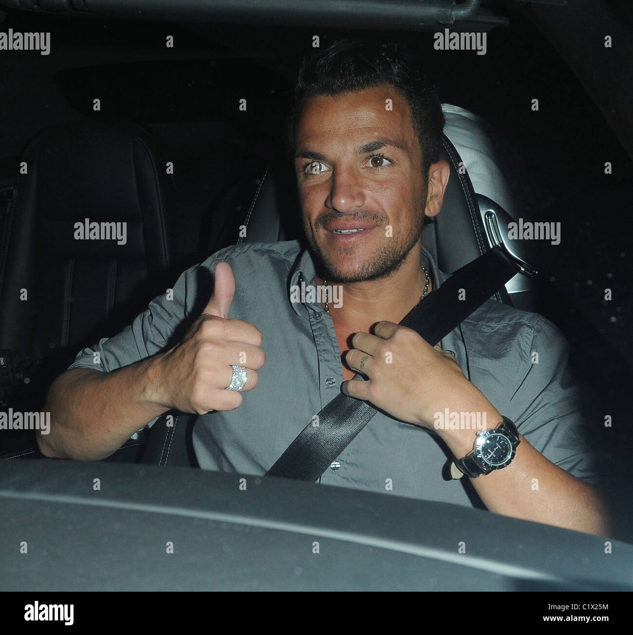 Peter Andre and his brother stop off at a service station in Gaydon, en ...