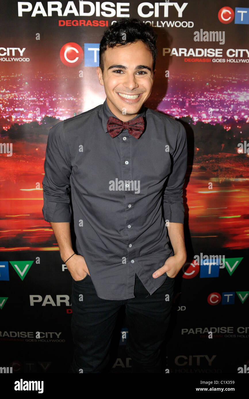 Adamo Ruggiero arriving at the Toronto Premiere of 'Degrassi Goes ...