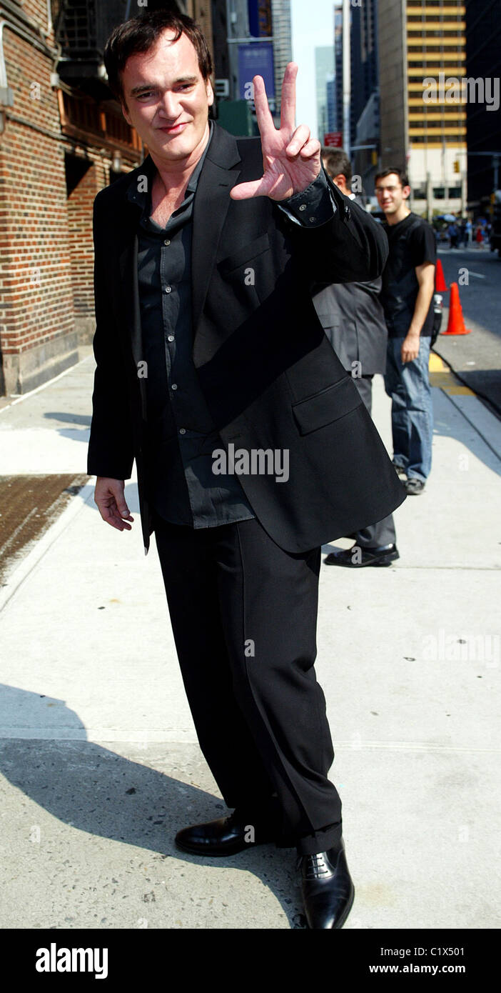 Quentin Tarantino outside the Ed Sullivan Theatre for the 'Late Show ...