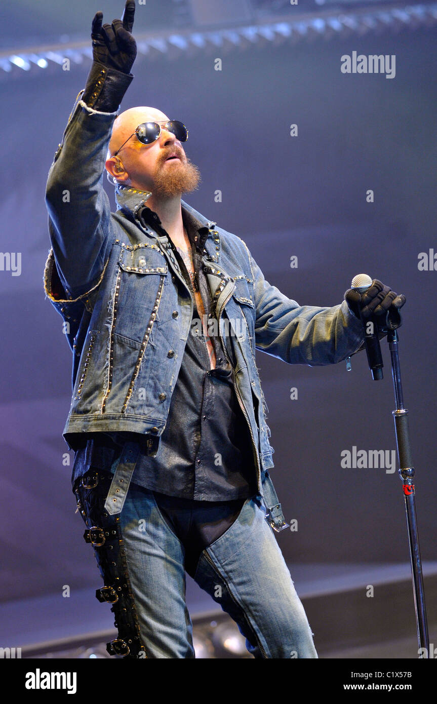 Rob Halford of Judas Priest performing in concert at the Hard Rock Live ...