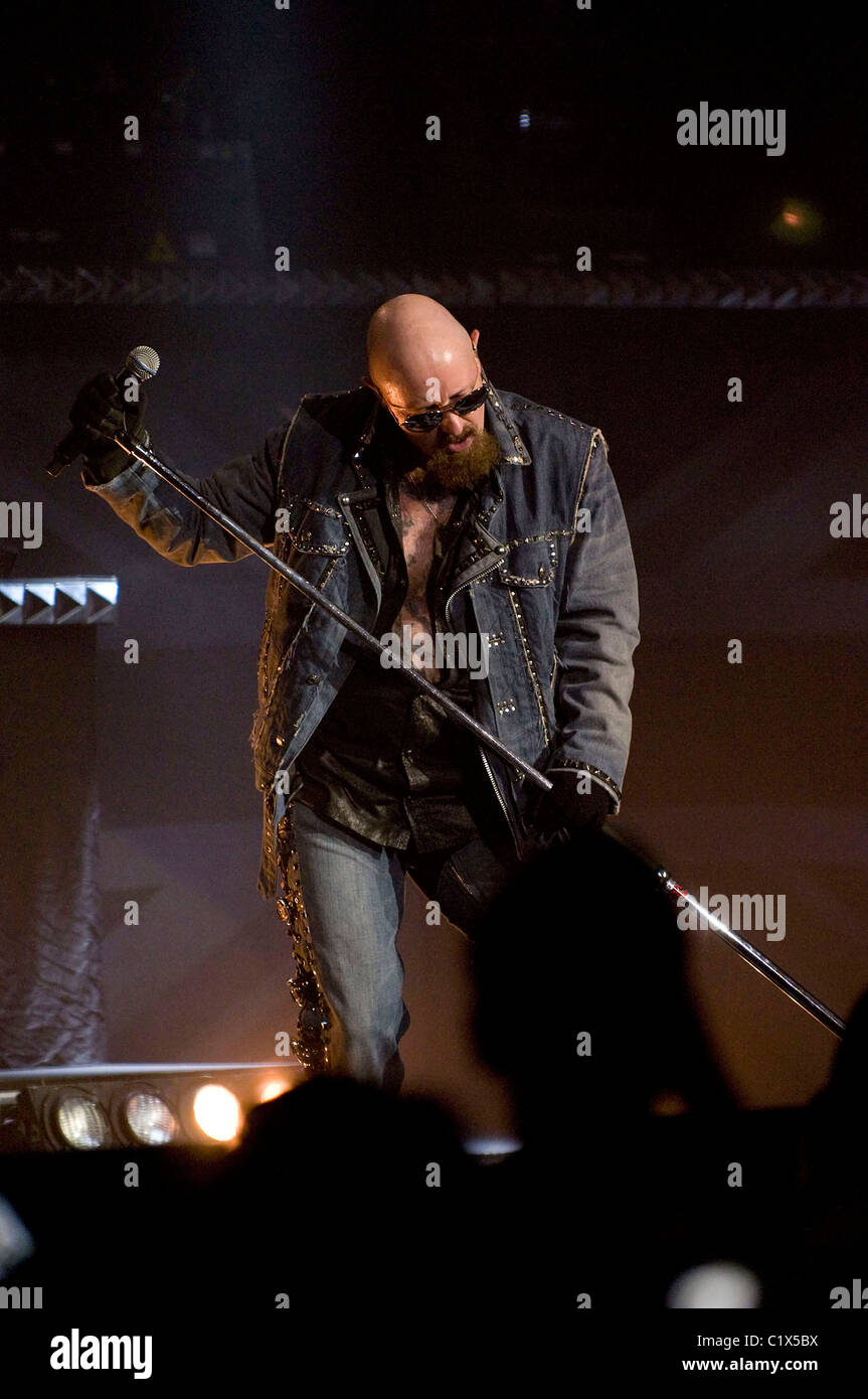 Rob Halford of Judas Priest performing in concert at the Hard Rock Live ...