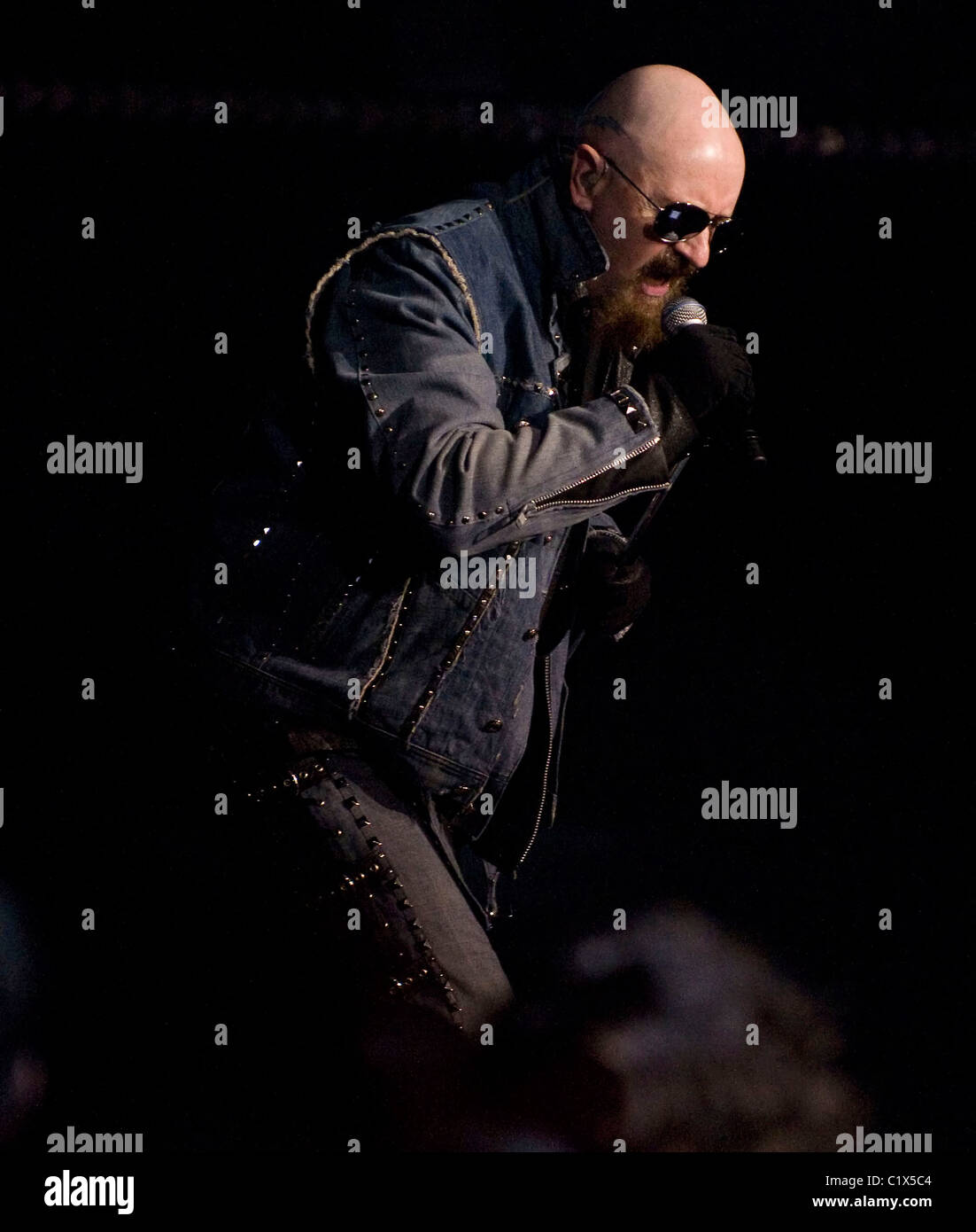 Rob Halford of Judas Priest performing in concert at the Hard Rock Live ...