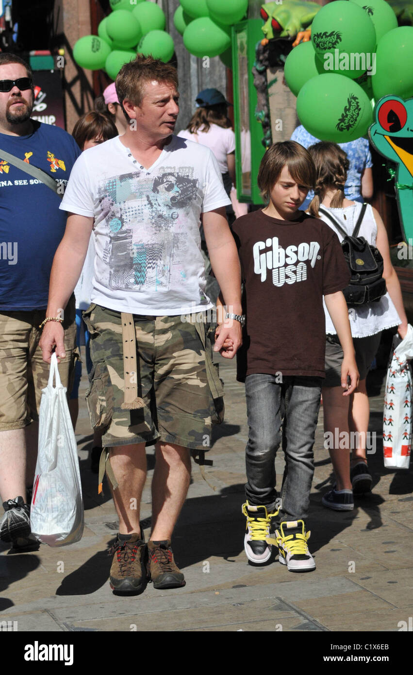 Actor Sean Wilson out shopping in Central London with his son London ...