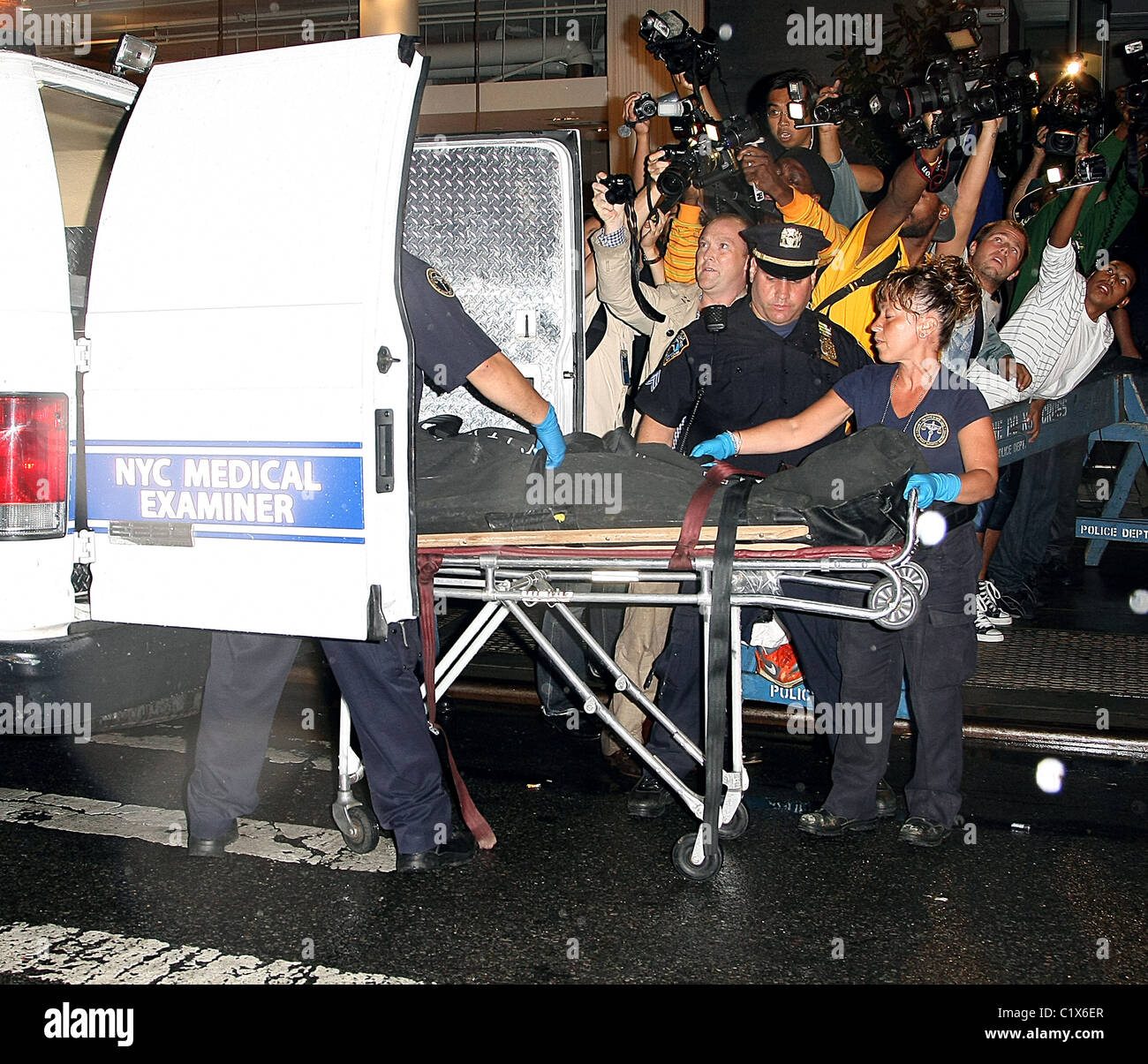 The body of Adam 'DJ AM' Goldstein is removed from his downtown New ...