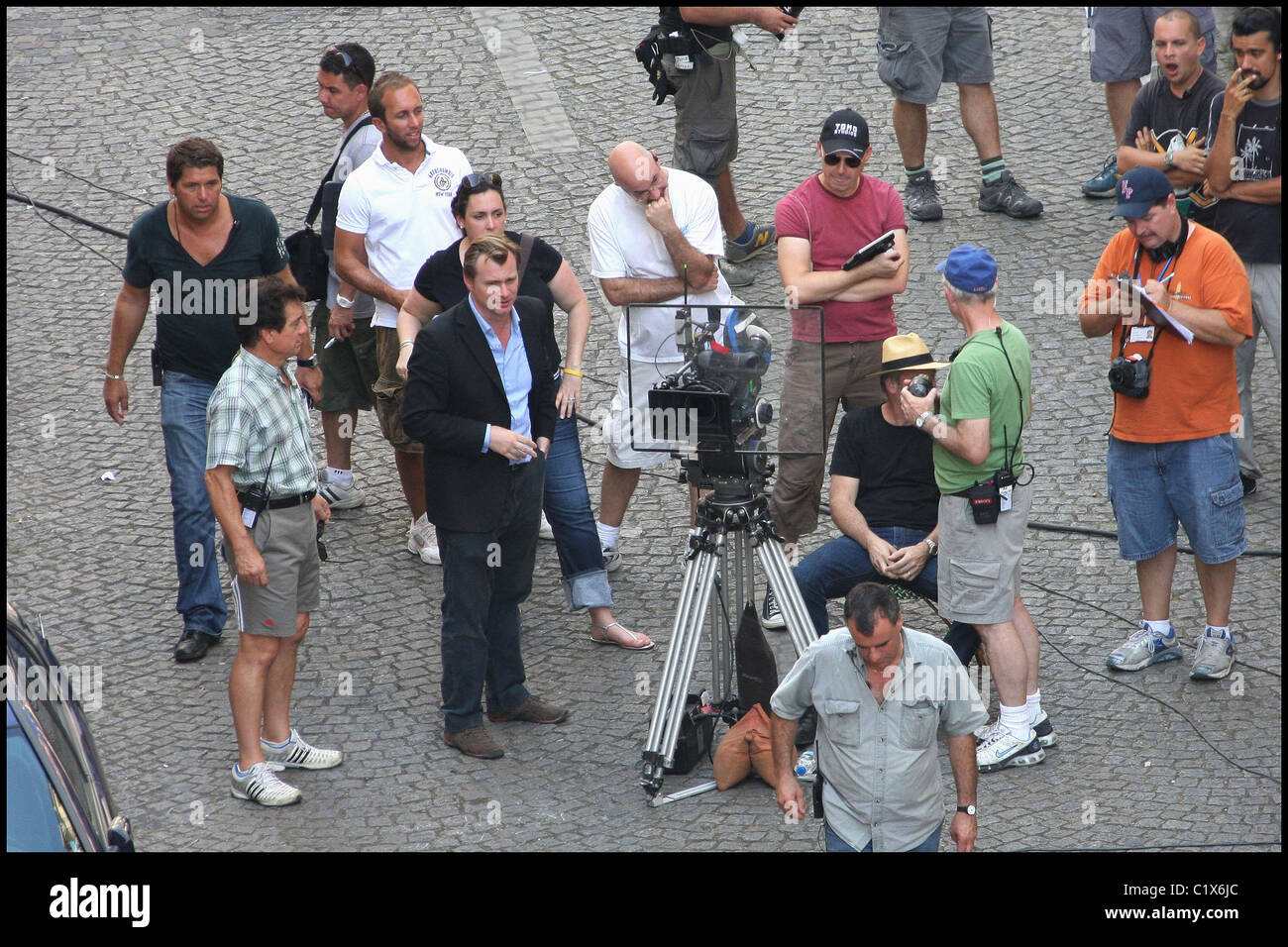 Christopher Nolan filming on location for the his movie 'Inception ...