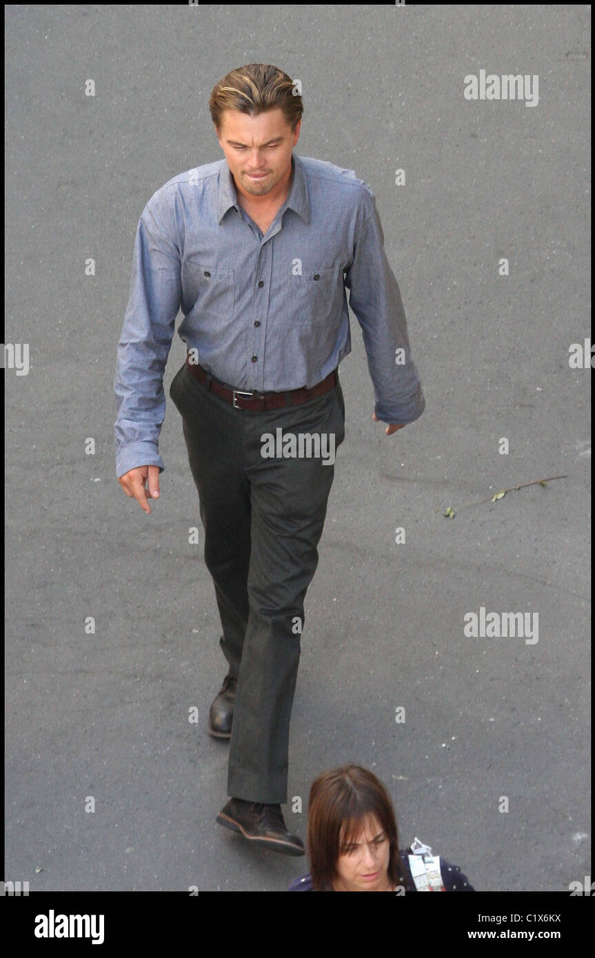 Leonardo DiCaprio filming on location for the new Christopher Nolan ...