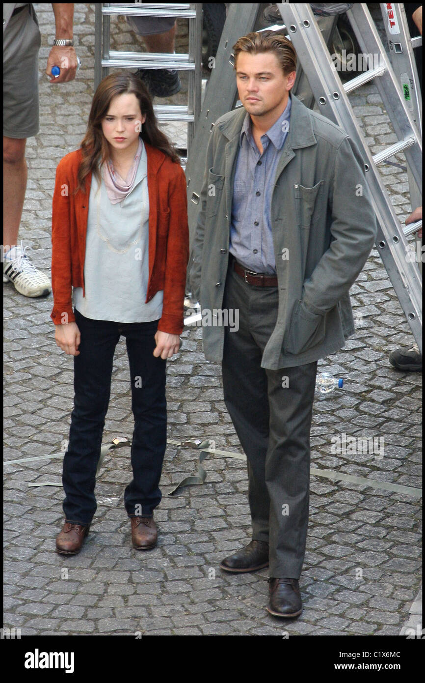 Ellen Page and Leonardo DiCaprio filming on location for the new ...