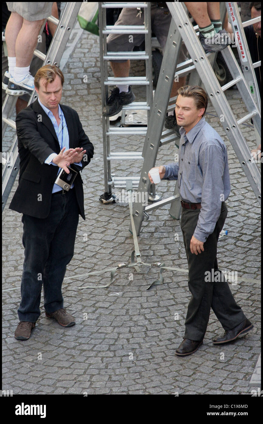 Christopher Nolan and Leonardo DiCaprio filming on location for the new ...