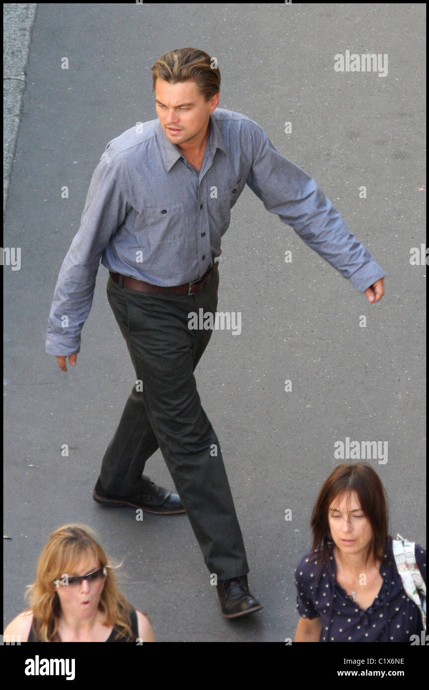 Leonardo DiCaprio filming on location for the new Christopher Nolan ...