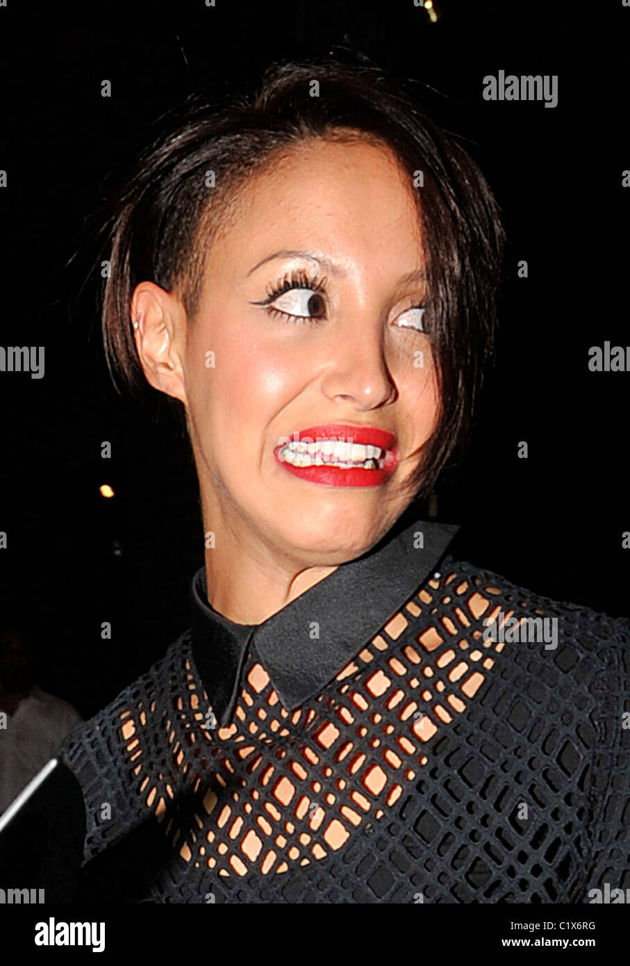Amelle Berrabah of the Sugababes arriving at Mahiki nightclub in an ...
