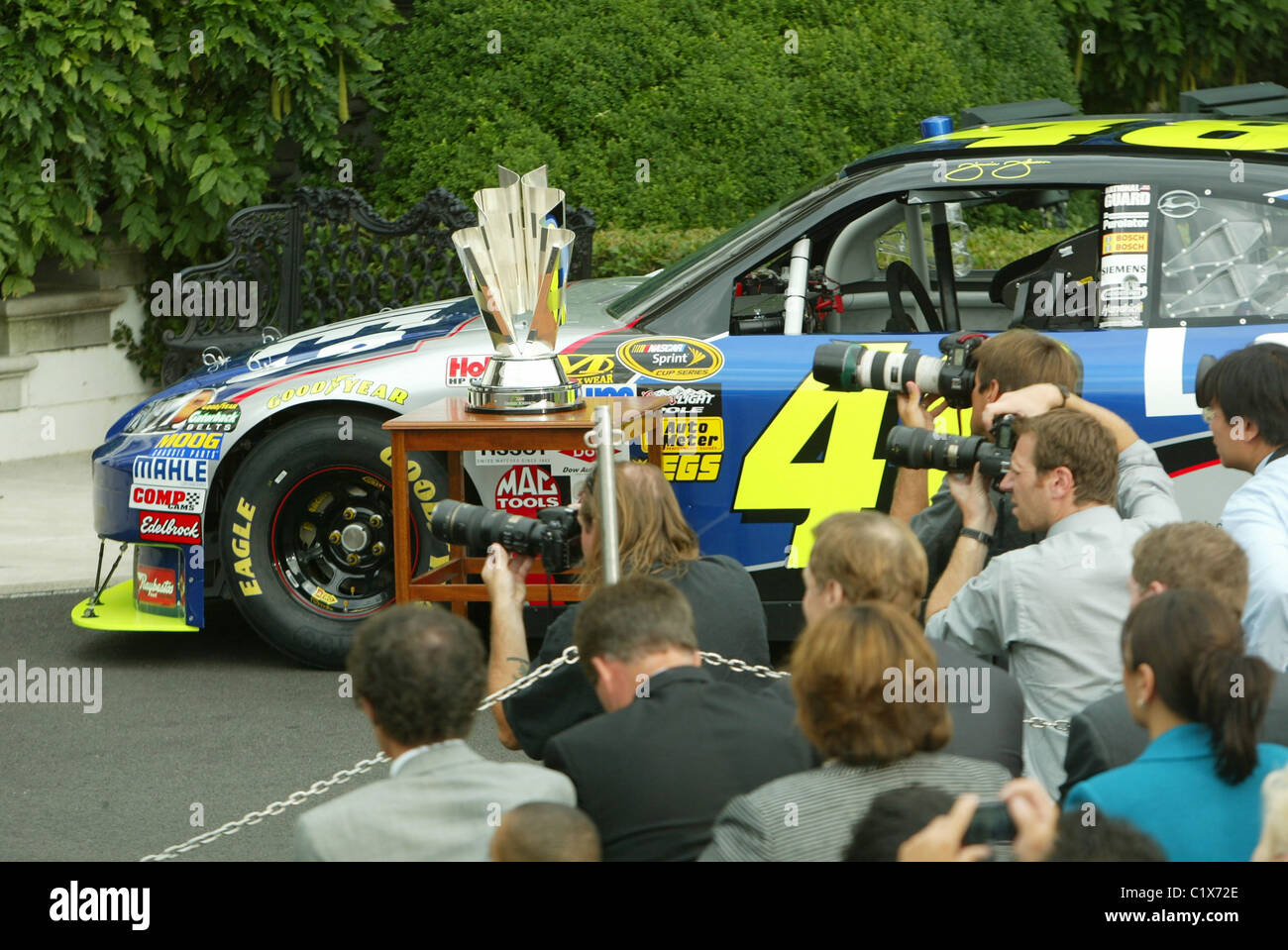 Trophy President Barack Obama welcomes NASCAR drivers to the South Lawn ...