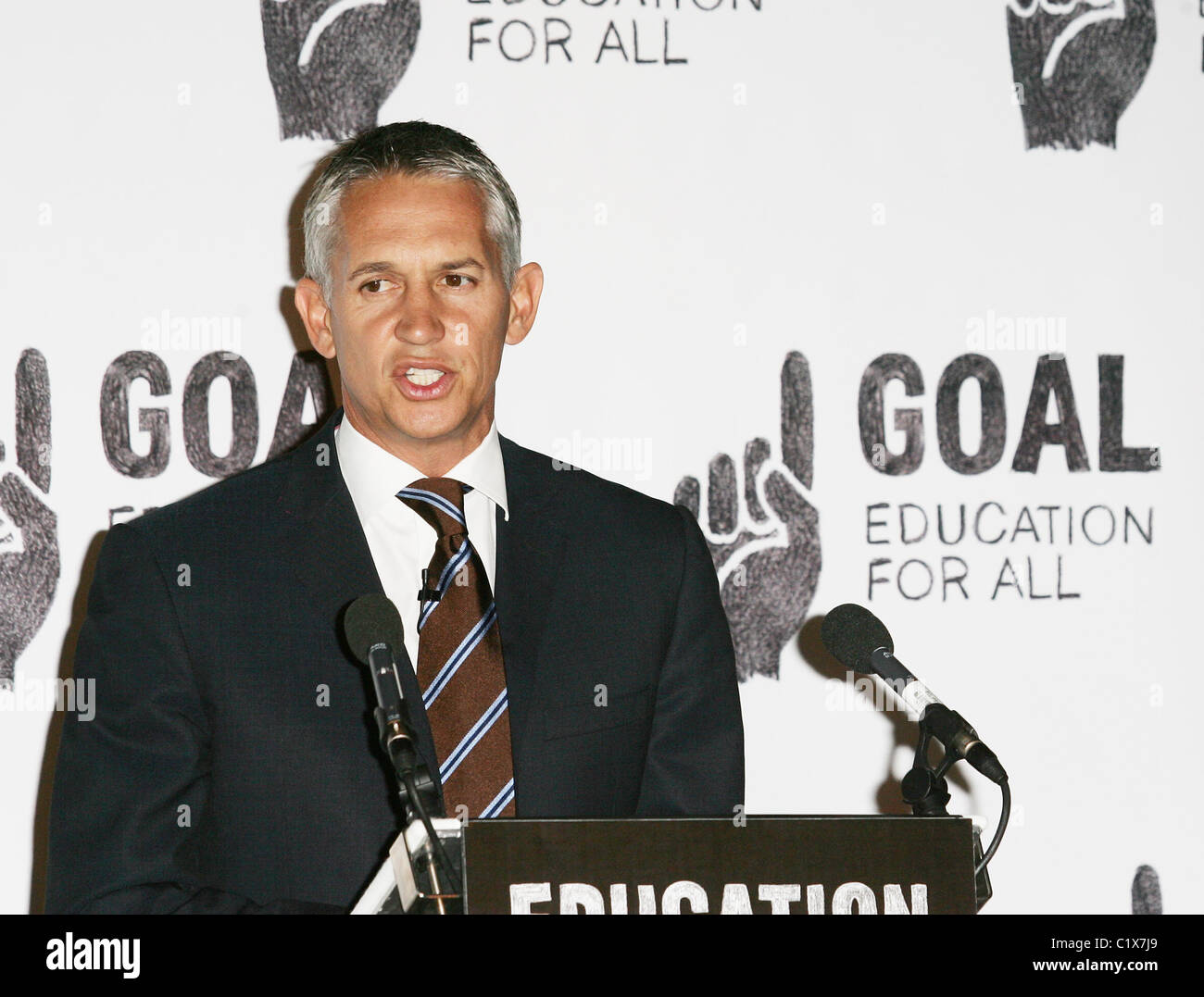 Gary Lineker introduces the 'One Goal Education for All' programme at ...
