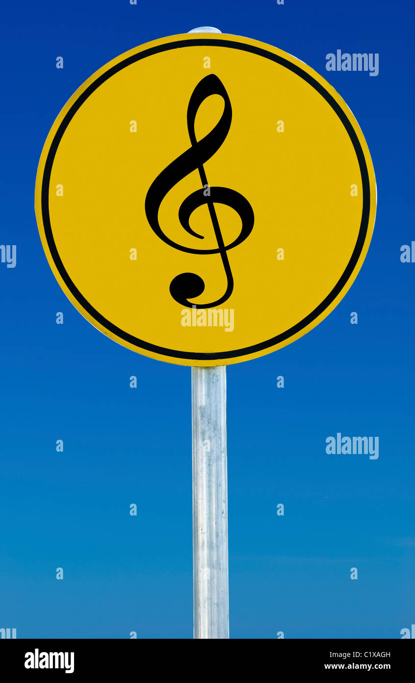 Wooden music sign board hi-res stock photography and images - Alamy
