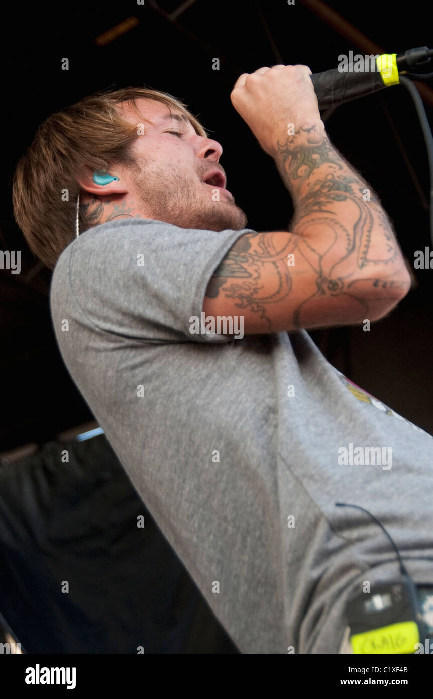 Craig Owens of Chiodos performs live on the Vans Warped Tour at Home ...