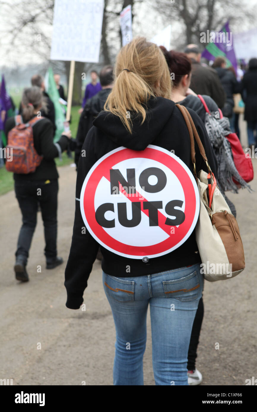 Thousands march against spending cuts Stock Photo - Alamy