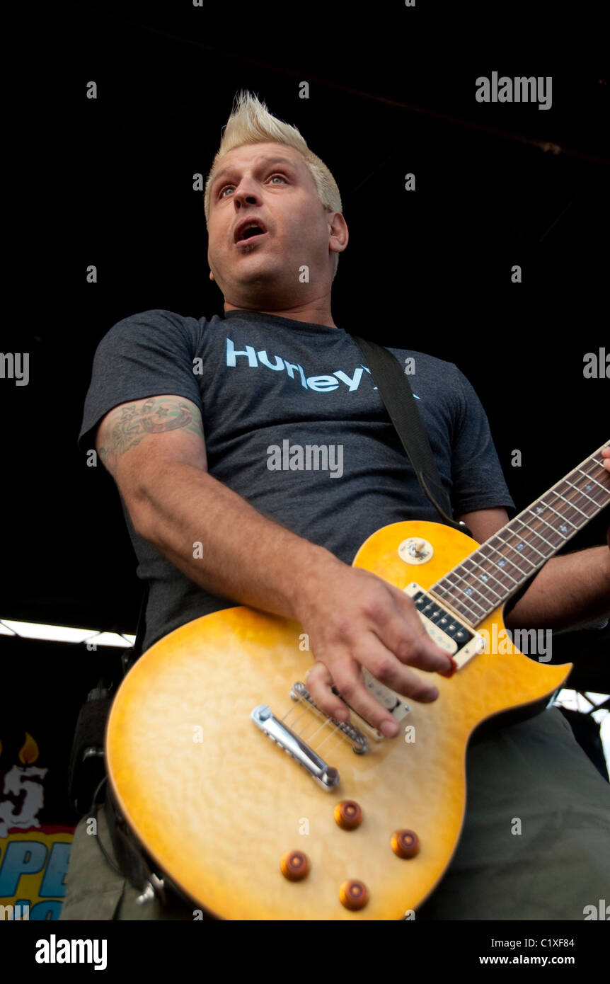 Chris Demakes of Less Than Jake performs live on the Vans Warped Tour ...