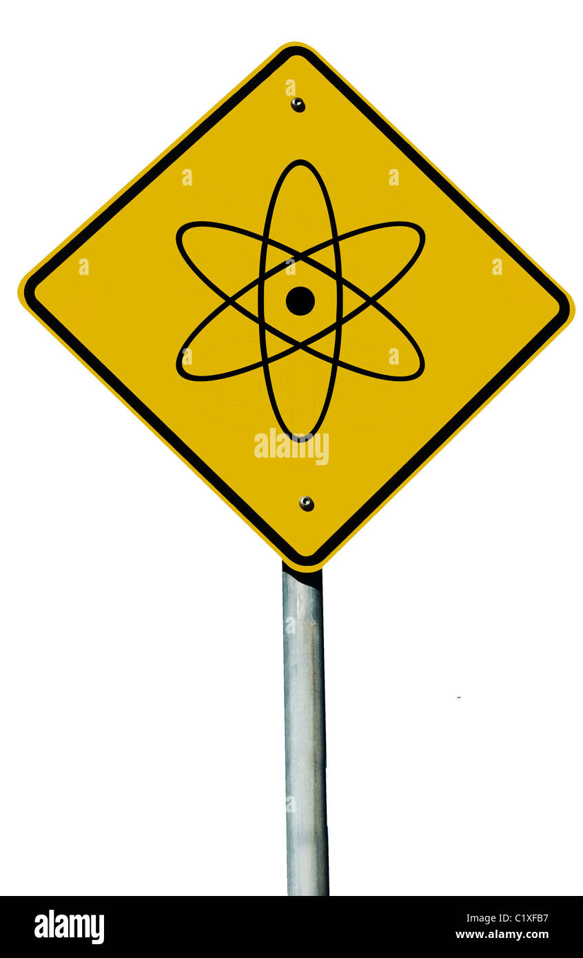 A nuclear sign isolated on a plain white background Stock Photo - Alamy