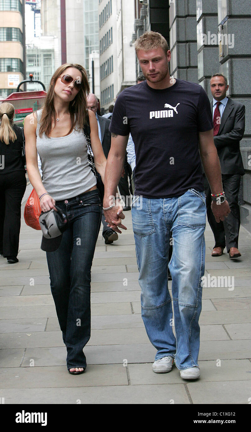 Andrew Flintoff and wife Rachel leaving Starbucks and heading back to ...