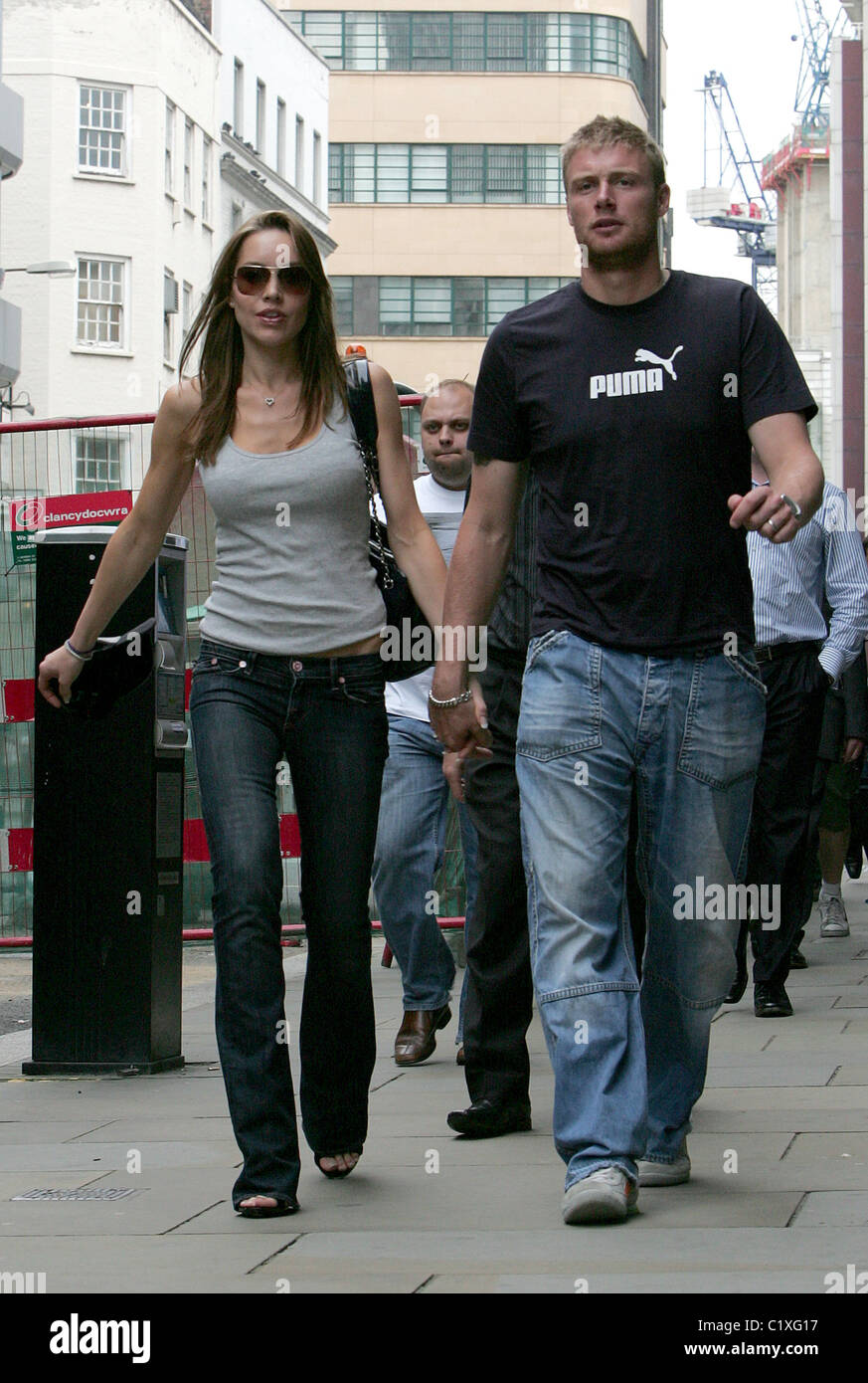 Andrew Flintoff and wife Rachel leaving Starbucks and heading back to ...