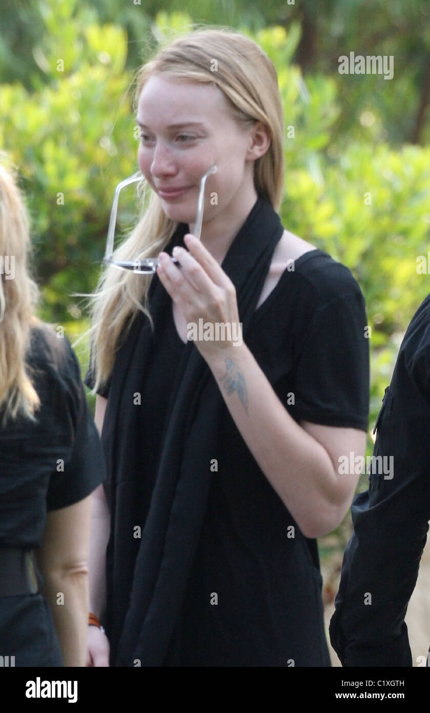 Hayley Wood, gather at the funeral of DJ AM aka Adam Goldstein at ...