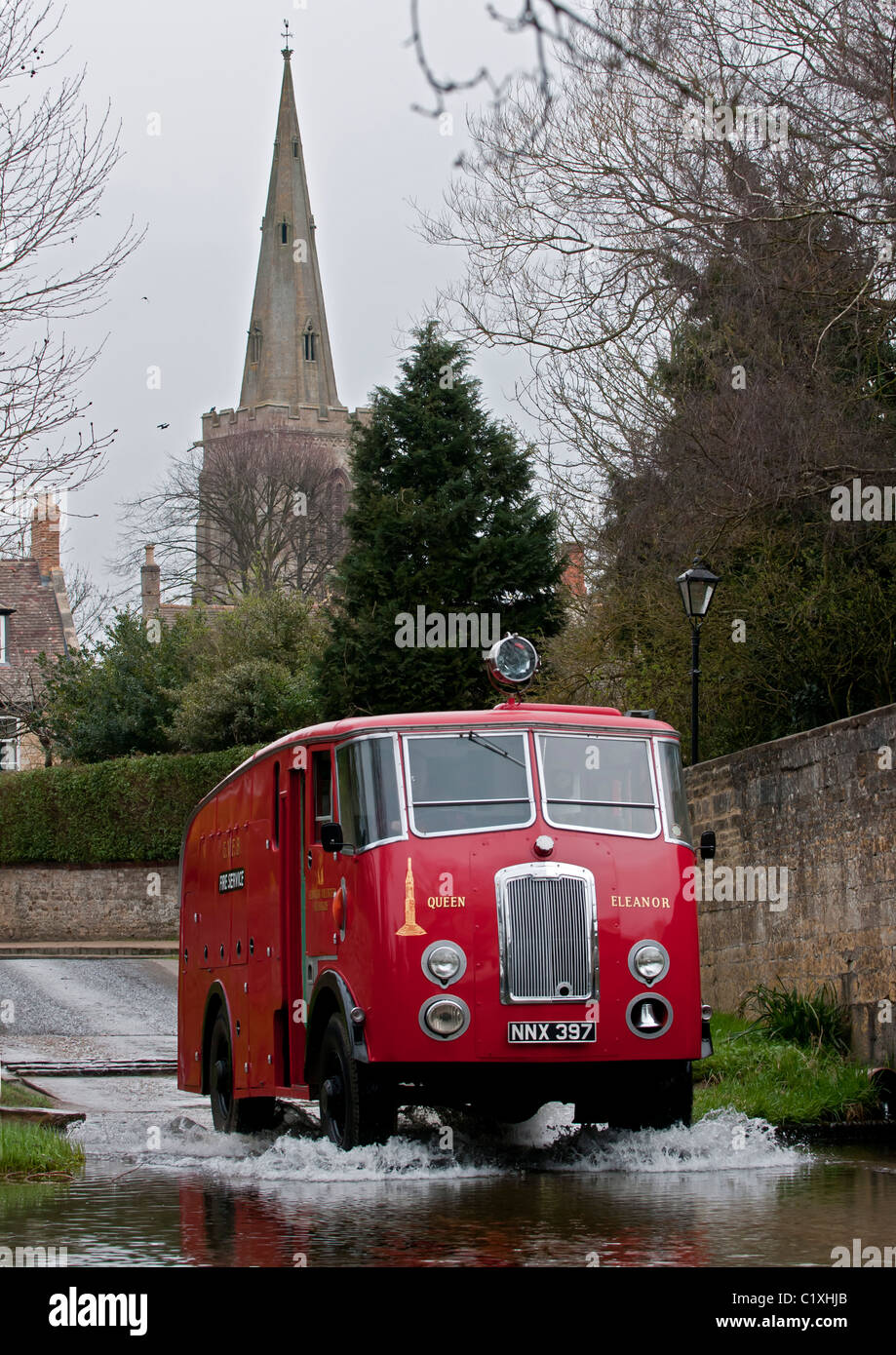 The Queen Eleanor 1953 vintage Fire engine. A Thornycroft Nubian crash ...