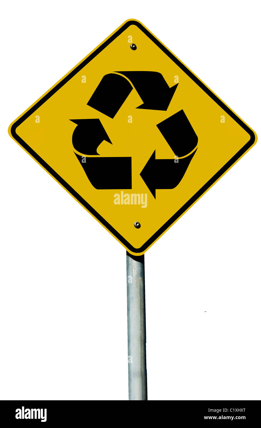 Recycle Symbol On Road Sign High Resolution Stock Photography and ...
