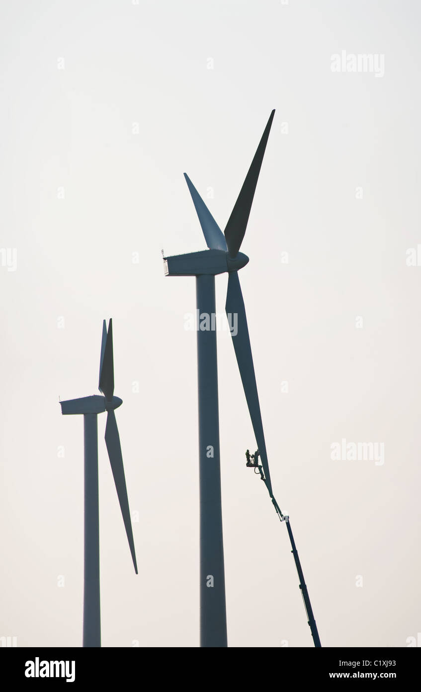 Cherry picker wind turbine hi-res stock photography and images - Alamy