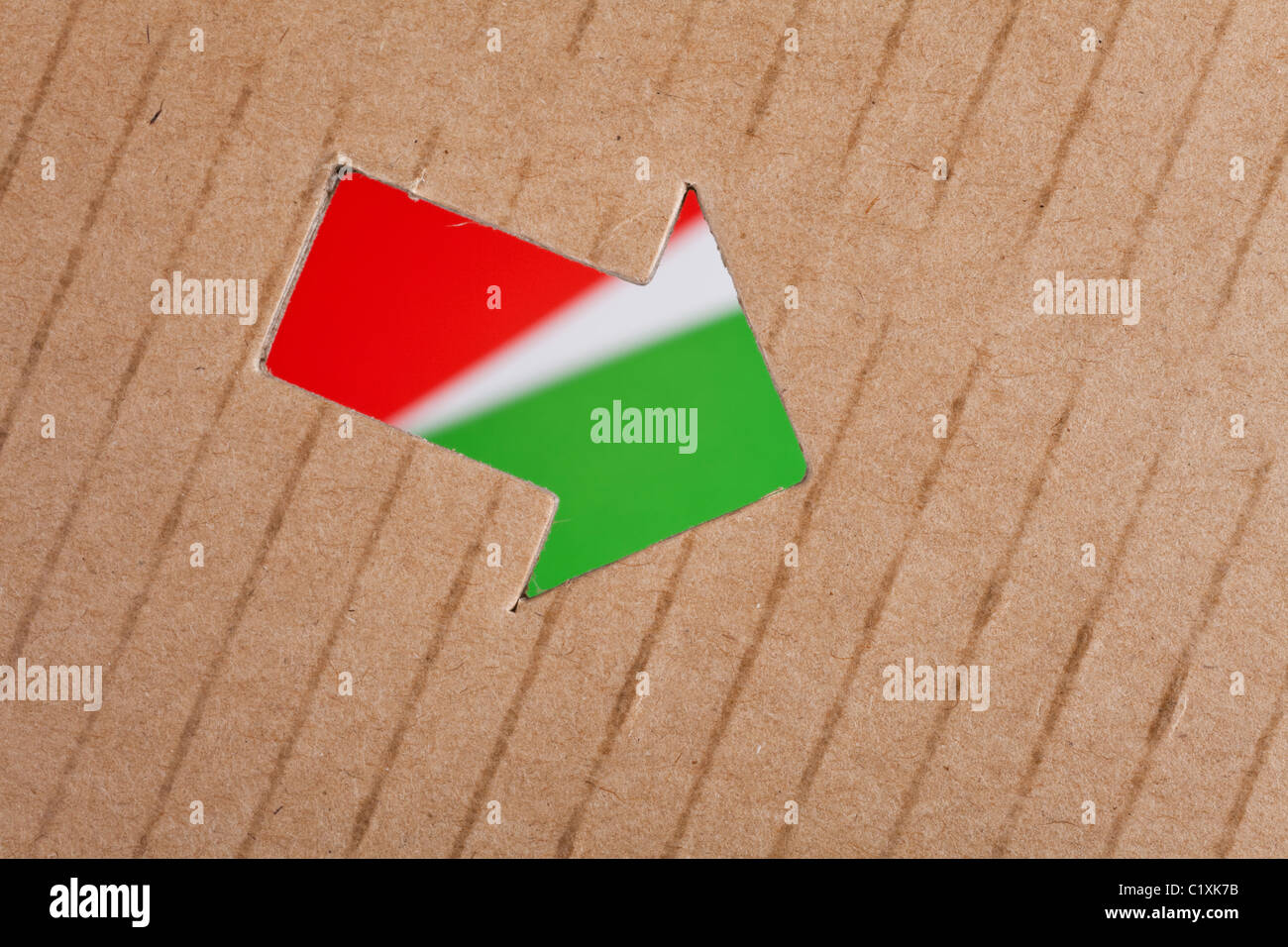 Arrow Sign and cardboard for background Stock Photo - Alamy