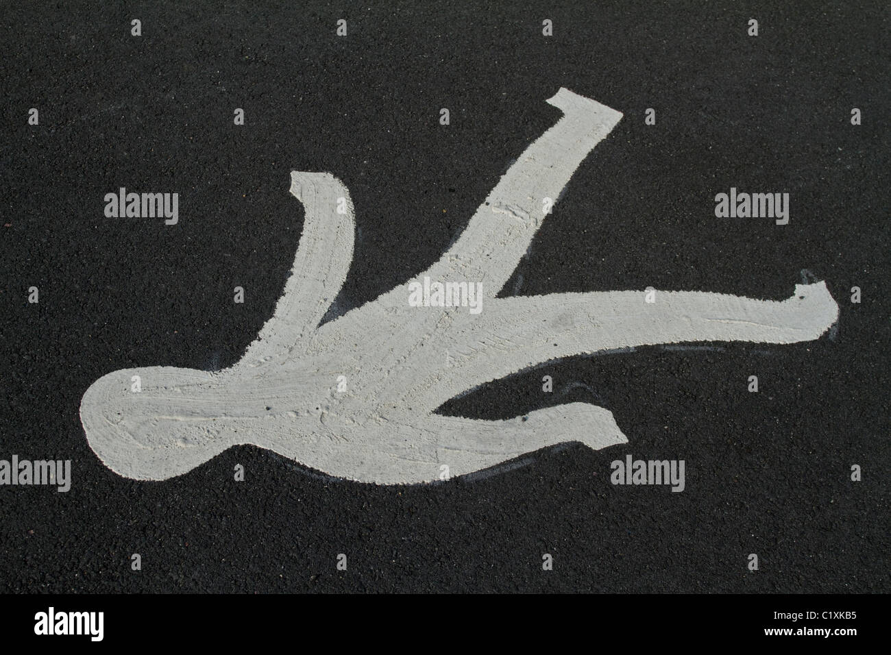 Sign's on tarmac pavement for Pedestrian's only Stock Photo - Alamy