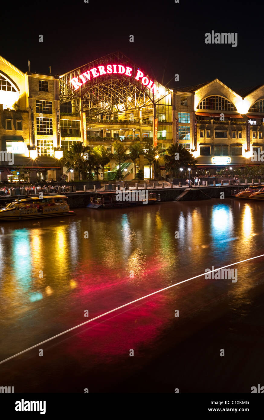 Riverside Point, Clarke Quay at night Stock Photo - Alamy